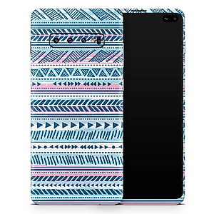 DesignSkinz Pink to Blue Tribal Sketch Pattern Protective Vinyl Decal Wrap Skin Cover Compatible with The Samsung Galaxy S20 (Screen Trim & Back Glass Skin)