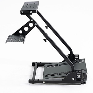 Hottoby Racing Steering Wheel Stand Foldable Shift Lever Upgrade Fit for Logitech/Thrustmaster G25 G27 G29 G920 G923 T150 T248 T300 Multi-level Adjustable Easy Storage Install Cockpit,No Wheel & Pedal