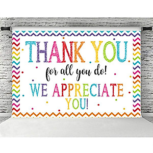 5x3ft Thank You for All You Do Backdrop Congratulations Graduates Background Be Thankful to The Teacher Doctor Staff in Class of 2023 Prom Photography for Senior Year Party Decoration Banner