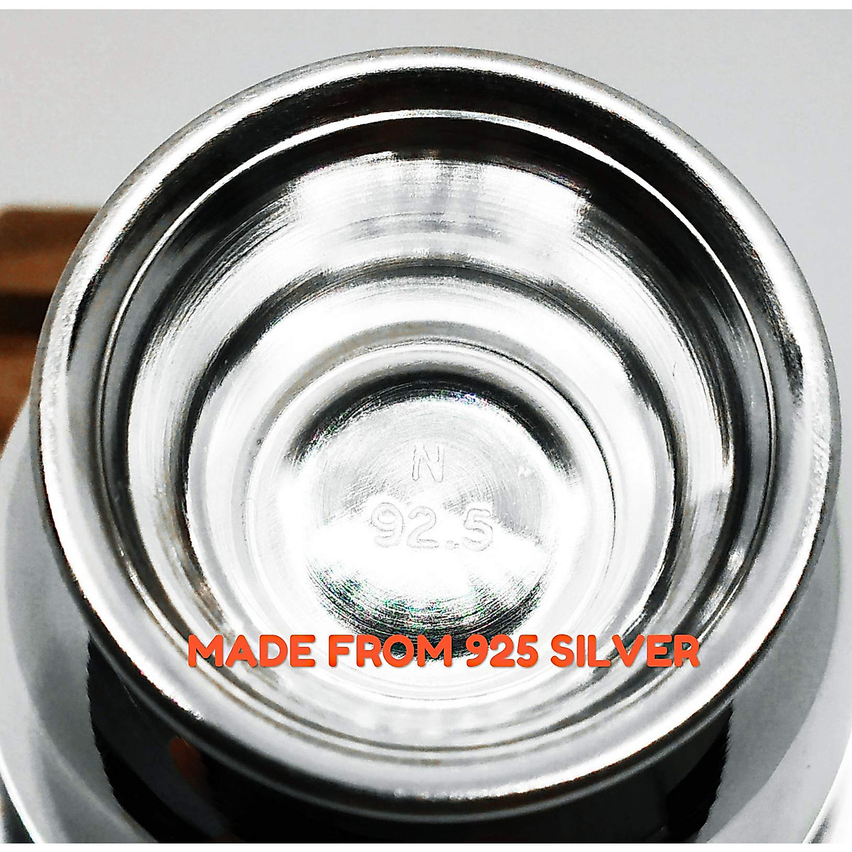 PRD CARATCAFE Small Size Pure Sterling Silver Shot Cup ( 30 ml / 1 Oz.), Kitchen Liquid Measuring 1oz, Puja item like kumkum, Diya in Precious Silver NT Weight 15 grams (REFER IMAGES FOR SIZE)