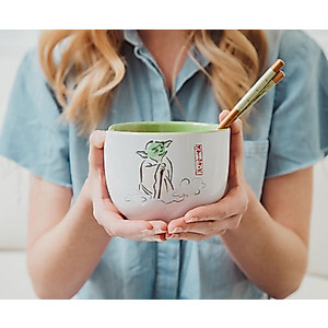 Star Wars Yoda "May The Force Be With You" Ceramic Ramen Bowl and Chopstick Set