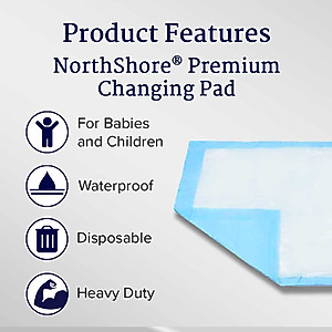 NorthShore Premium Quilted Baby Changing Pads, 5 Ct, Case/30 (6/5s)