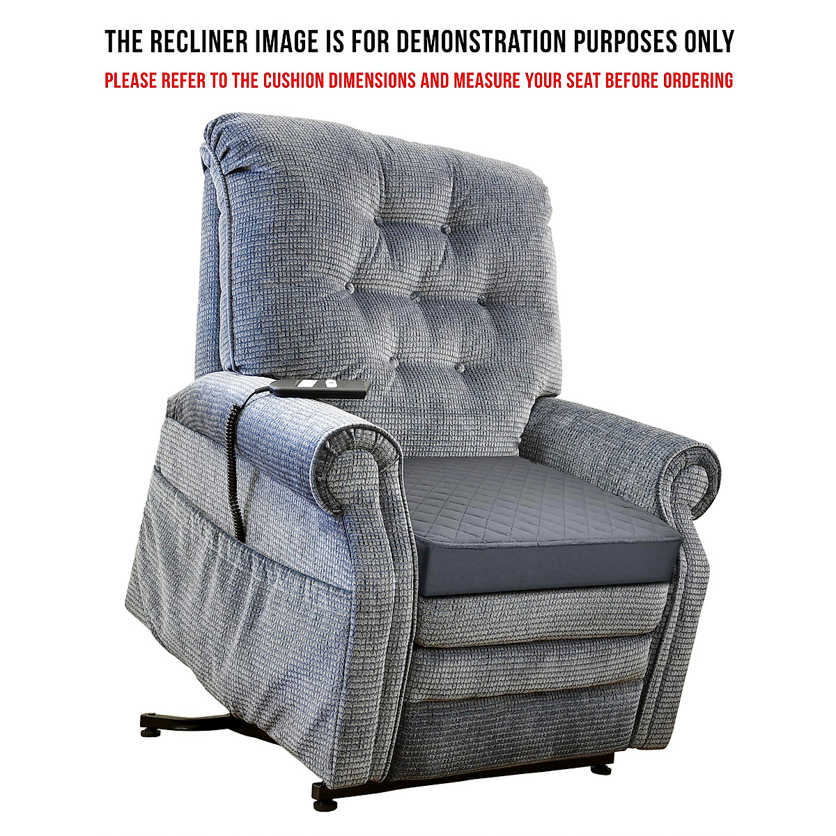 COMFORTANZA Large 20x20x5 Memory Foam Square Thick Non-Slip Chair Seat Cushion for Recliners, Armchairs, Couches - Floor Cushion - Sciatica, Tailbone Pain & Pressure Relief - Soft - Black