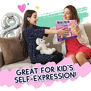 Purple Ladybug 12-Color Hair Chalk for Girls - Washable Temporary Hair Dye, Fun Gift for Kids 7-11, Great for Birthdays, Valentine's & Easter