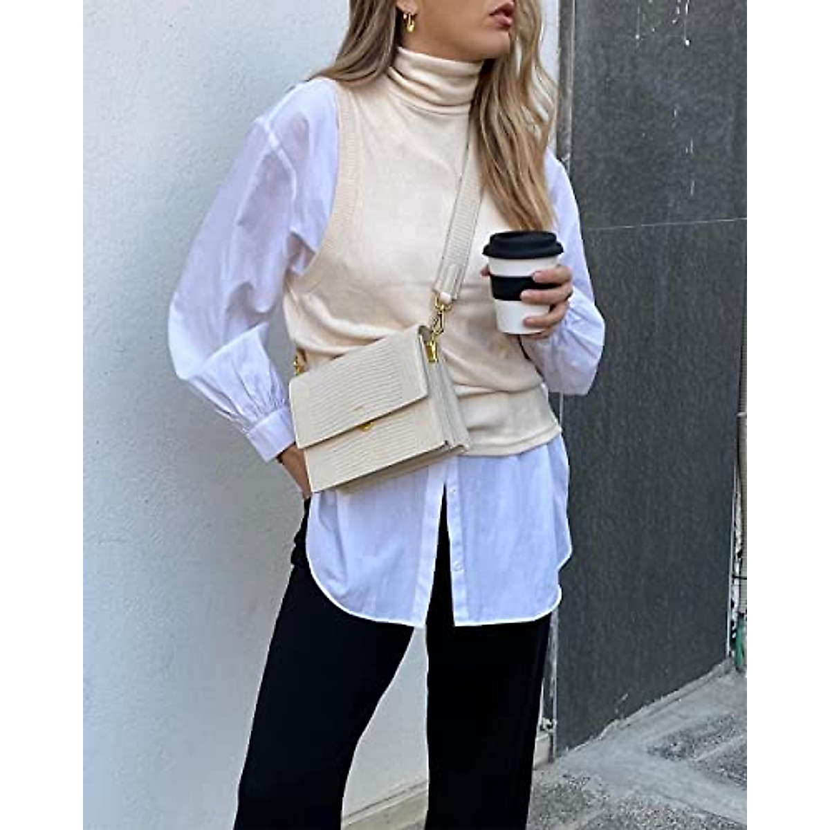 JW PEI Women's Mini Flap Crossbody (Ivory Lizard)