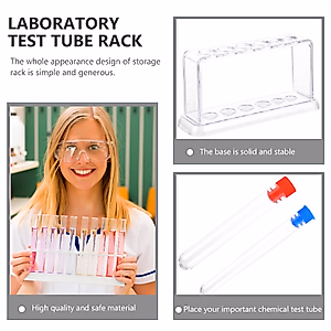 Plastic Test Tube Rack Set: 6pcs Laboratory Test Tube with Holder Stand Tube Detachable White Test Tube Storage Rack Stand