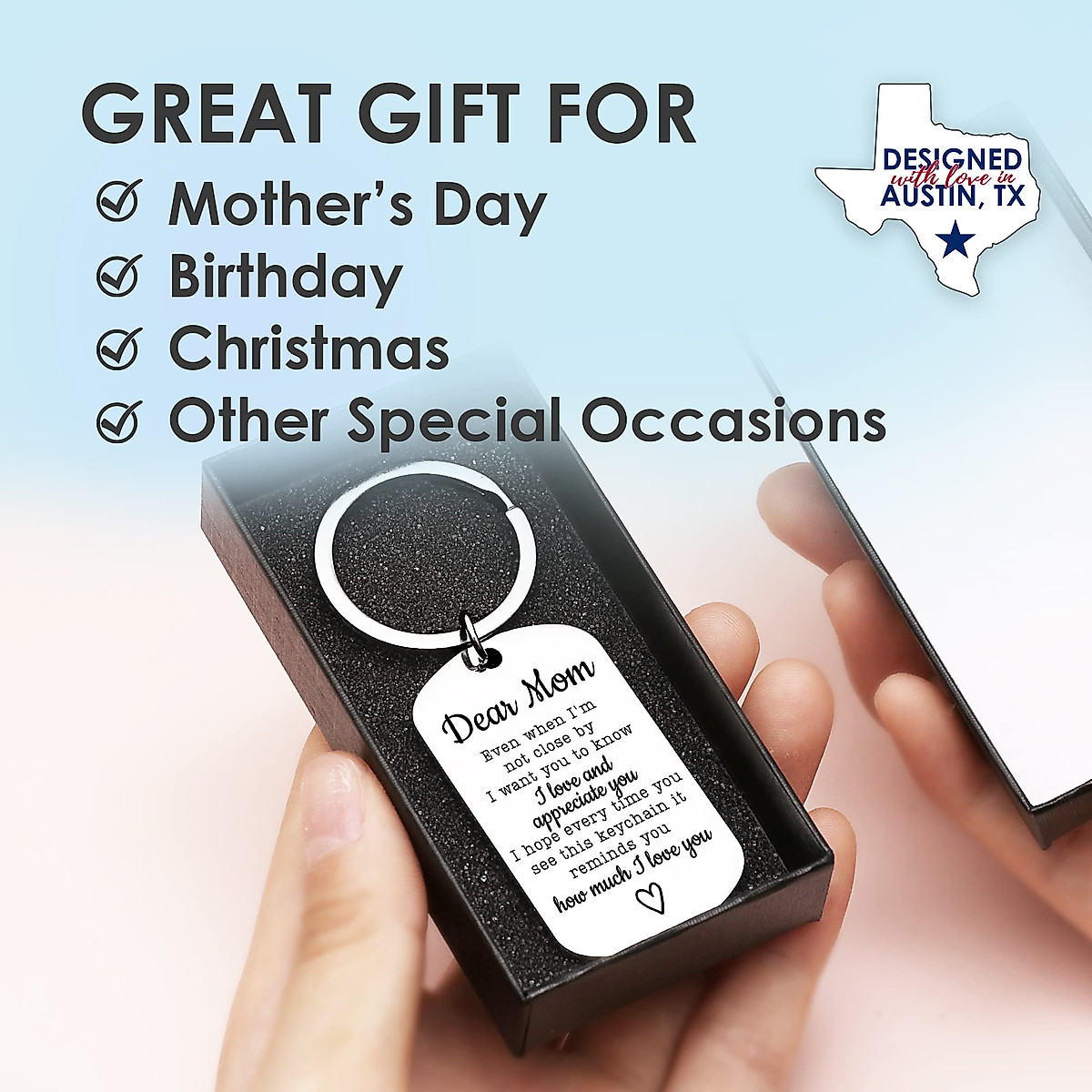 Rosa Vila Mom Keychain, Mom Birthday Gifts, Mothers Day Gifts From Daughter, Christmas Gifts, Mothers Day Gift Ideas