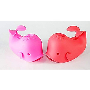 Aurelie Silicone Whale Tub Faucet Cover for Kids, Protective Baby Safety Products for the Bathtub Spout, Melon