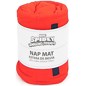 Jay Franco Marvel Spidey & His Amazing Friends Go Spidey Nap Mat – Built-in Pillow and Blanket - Super Soft Microfiber Kids'/Toddler/Children's Bedding, Ages 3-7
