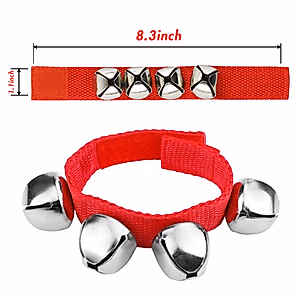 POPLAY 6 PCS Percussion Instruments, Wrist Bells Jingle Bells Musical Rhythm Toys