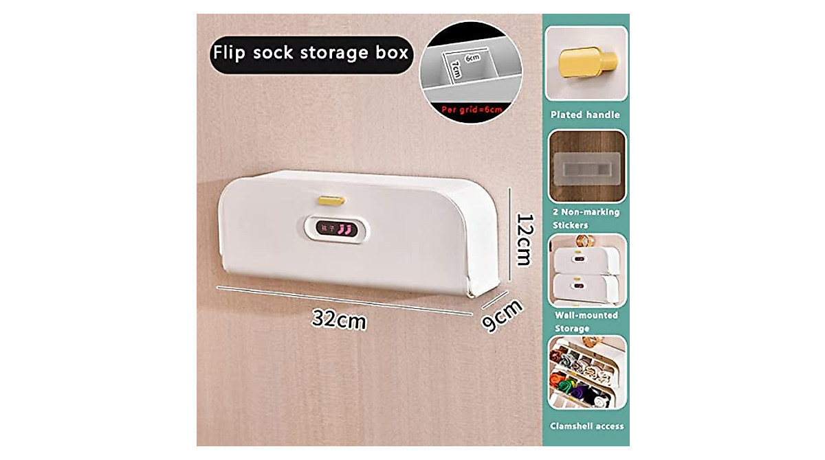 ACGrade Wall-Mounted Sock & Underwear Organizer - 3pc Set