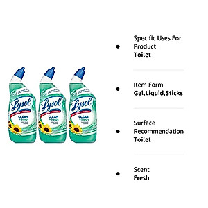 Lysol Cling Gel Toilet Bowl Cleaner, Country Scent, 24 Fl Oz (Pack of 3)