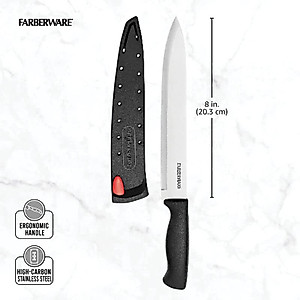 Farberware Edgekeeper Slicing Knife with Self-Sharpening Blade Cover, 8 Inch, Black