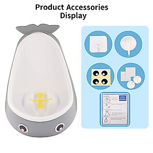 Whale Potty Training Urinal for Boys Toilet - Gray