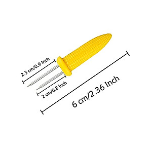 24 Pack Stainless Steel Corn Holders, Corn on The Grill, Corn on The Cob Skewers, Double Fork Sweet Corn Seat, Home & BBQ Cooking Fork