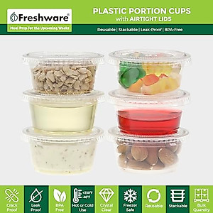 Freshware Portion Cups 100, 2 oz-200 Sets, Clear