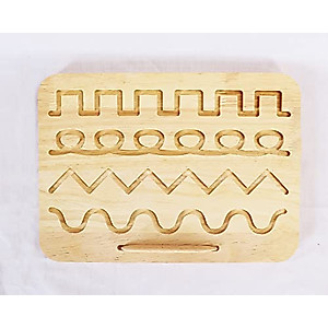 Reversible Prewriting/Shapes Tracing Board - Learning for Toddlers - Wooden Shapes - Shapes Tracing for Toddlers - Montessori Letters - Montessori Toys for 3 Year Old 4 5 6 - Preschool Classroom Toys