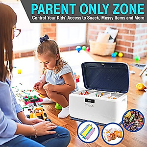 SereneLife Locking Storage Container Bin - 8 Gallon Large Capacity - Stackable Storage Tote Deck Tough Box - Durable Plastic Household Organizer Bins with Lid, Combination Lock Security - SLSBIN10