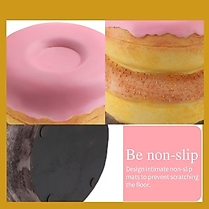 JOROBURO Shoe Changing Stool, Decorative Donut Shape Retro Resin Simulated Food Stool, Fun Shoe Changing Stool Stool Simulated Food Stool for Hallway Dorm Room Office