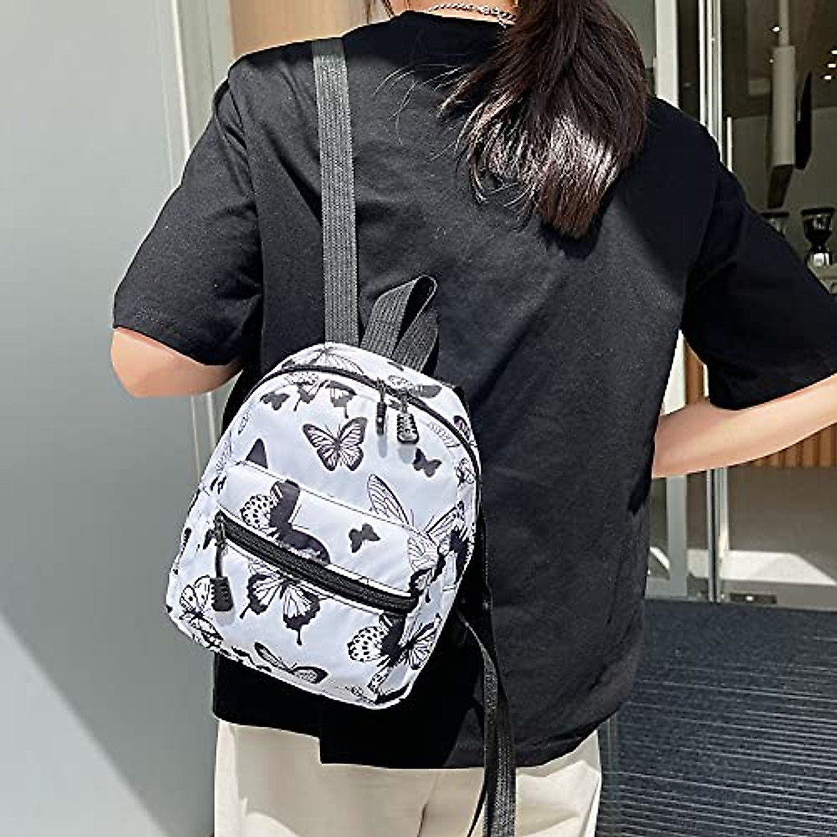 sikiwind Fashion Women Animal Pattern Printing Backpack Casual Small Handbags (B)