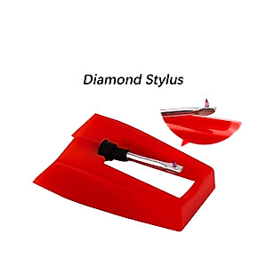 LUTER 6 Pieces Record Player Needle Turntable Needles Record Player Stylus Record Player Needle Replacement Accessories for Vinyl Record Player (Red)