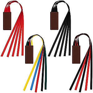 4 Pieces Bible Ribbon Bookmarks Ribbons for Bookmark Colorful String Leather Bible Book Markers 4 Style (Stylish Colors)