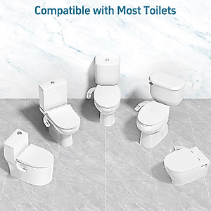 Shineforu Ultra-Slim Bidet Dual Mode Bidet Attachment for Toilet, Bidet Toilet Seat Attachment with Pressure Controls(Feminine/Posterior Wash),Easy to install Design Non-Electric Bidet