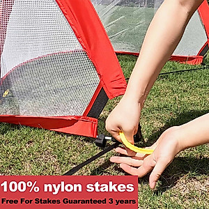 porayhut Pop up Soccer Net Soccer Goal for Kid Easy-up,Set of 2,Portable 210D Oxford with 8 Field Marker Cones & Extra Stakes,Fun for Backyard and Soccer Training Net