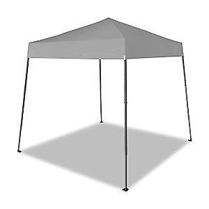 Crown Shades 8' x 8' Base 6.5' x 6.5' Top Telescoping Slant Leg Outdoor Instant Pop-Up Portable Waterproof Shade Folding Canopy with Carry Bag, Gray