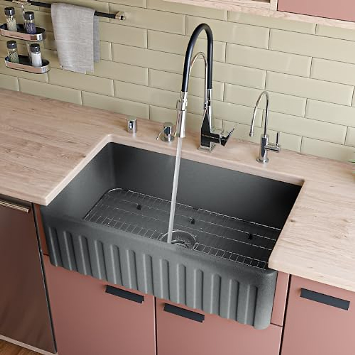 ALFI brand ABCO3320SB Kitchen Sink, Concrete