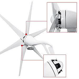 QAZNHODDS 8000W Wind Turbine Generator kit, with 6 Blade 2.5m/s Low Wind Speed Starting Wind Turbines for Terrace, Marine, Motorhome, Chalet, Boat,24v