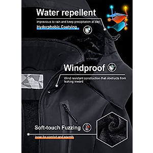 CAMEL CROWN Women's Ski Jacket Waterproof Warm Winter Snow Coat Hooded Mountain Outdoor Windbreaker Windproof Jacket Black M