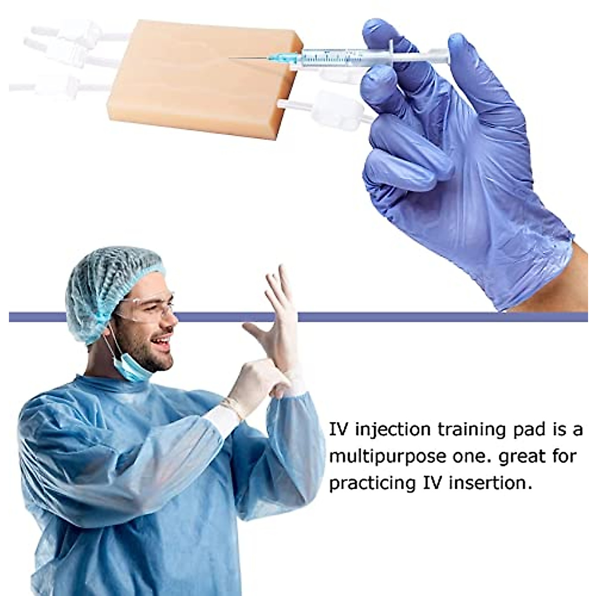 IV Injection Training Pad Model,Silicone Human Simulated Skin Injection Practice Pad for Nurse, Medical Students Practice & Training