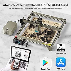 ATOMSTACK S20 PRO Laser Engraver, 130W Laser Engraving Cutting Machine with Air Assist Kits, 20W Output Power 0.08 * 0.1mm Compressed Spot, Laser Cutter and Engraver Machine for Metal Steel