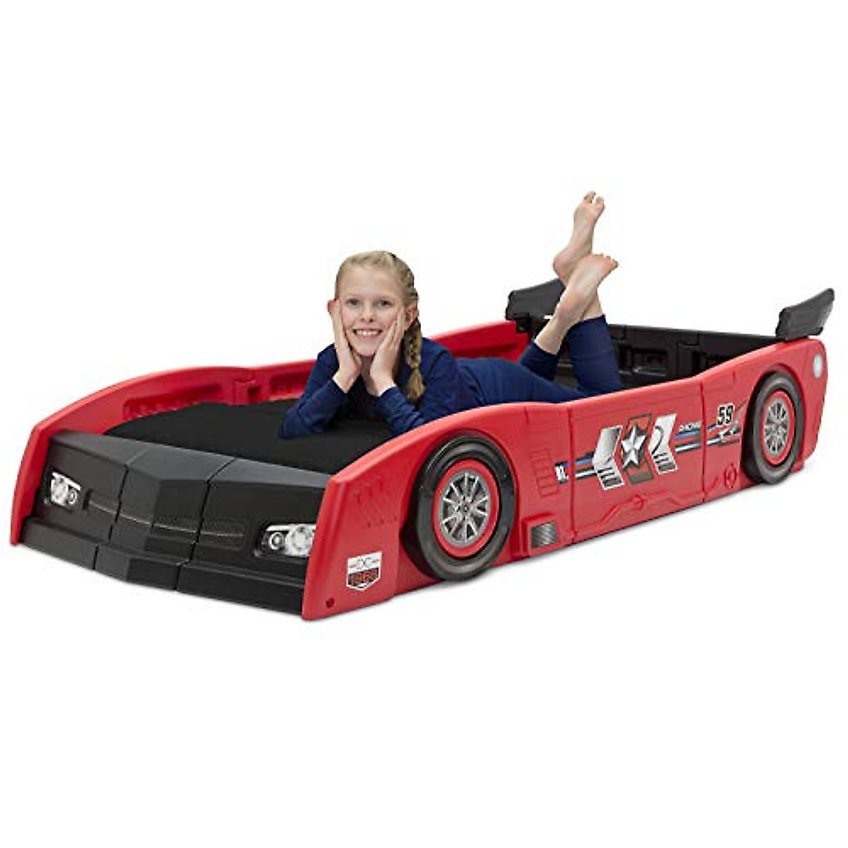 Delta Children Grand Prix Race Car Toddler-to-Twin Bed, Red
