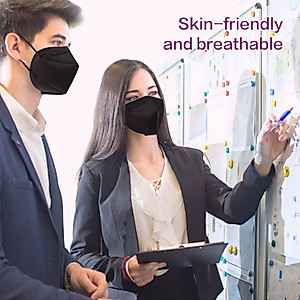 Miuphro KN95 Disposable Face Mask 25 Pack 5-Ply Breathable Safety Masks Against PM2.5, Disposable Respirator Protection Mask for Men and Women Black