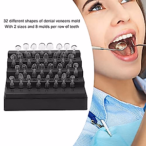 Dental Veneers Mould Set, 32pcs Different Shapes Heat Resistance Front Back Teeth Composite Resin Mold 2 Sizes