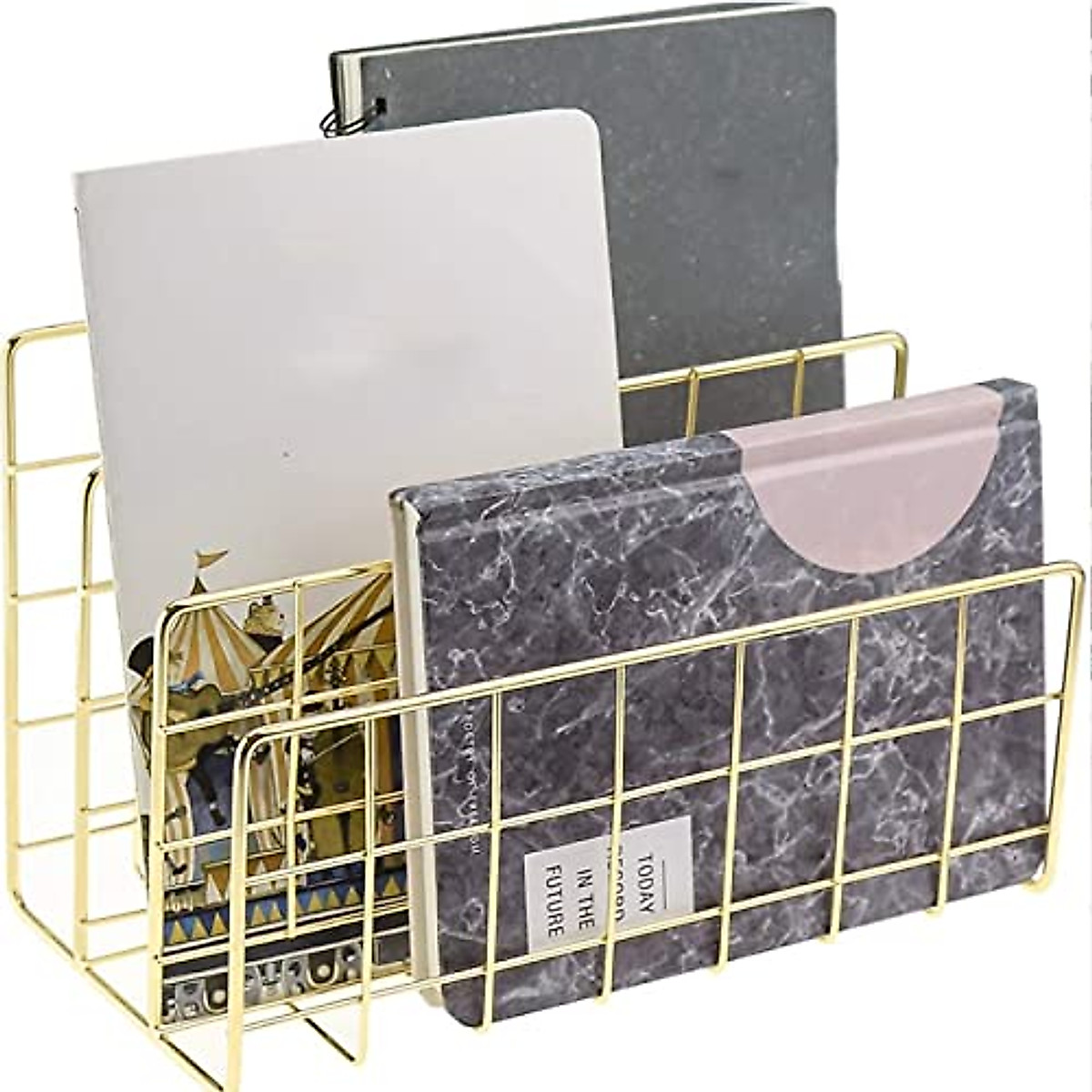 GRETD Newspaper Magazine Rack MultifunctionDesktop Storage Basket Minimalist Book Basket