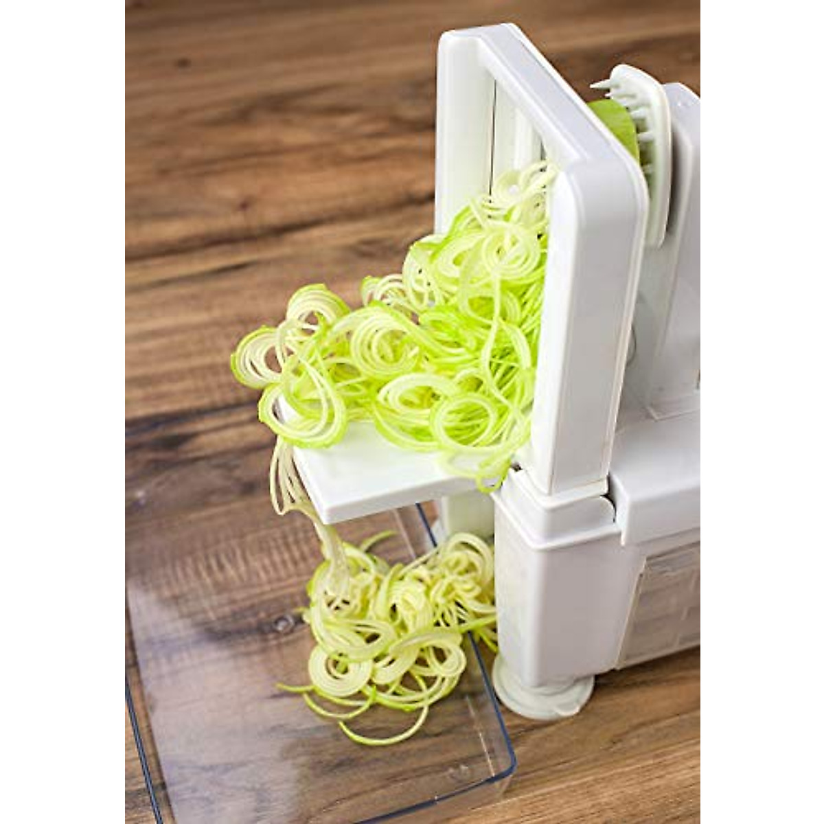 Paderno World Cuisine A4982807 8-Cut Collapsible Spiralizer, Folding 7-Blade, White
