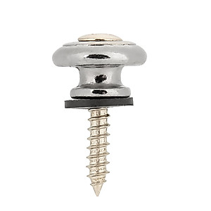 Tbest 10Pcs Mushrooms Head Guitar Strap Buttons Strap Locks Metal End Pin with Screw for Ukulele Electric Bass Silver, Black, Gold(Silver)