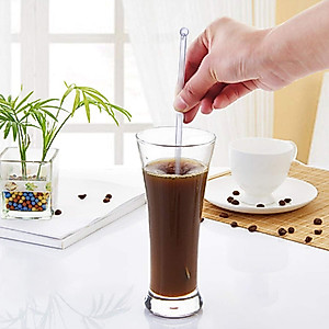 Aboat 120 Pieces 7.3 Inch Plastic Round Top Swizzle Sticks, Crystal