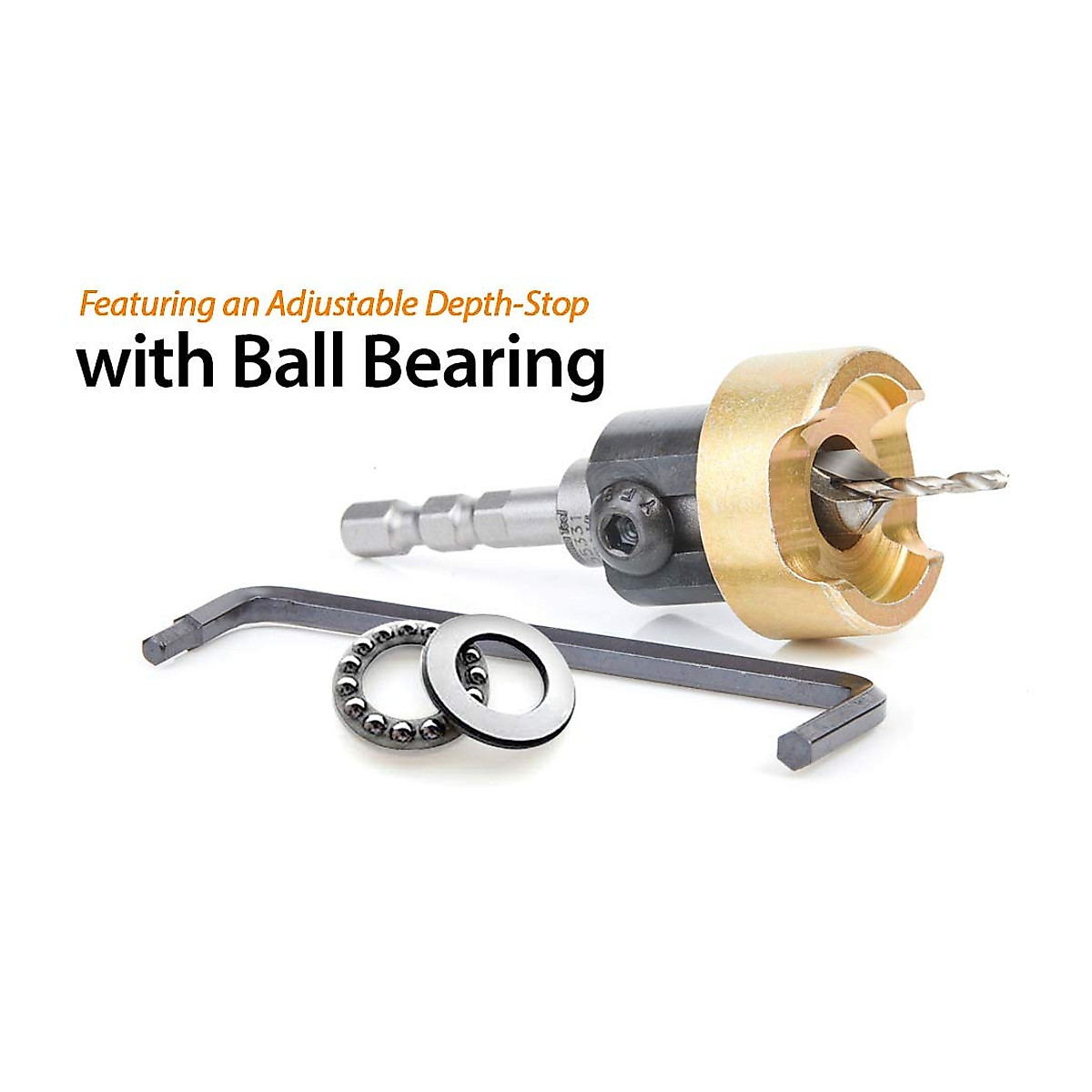 Amana Tool - 55338 Carbide Tipped 82° Countersink with Adjustable Depth Stop