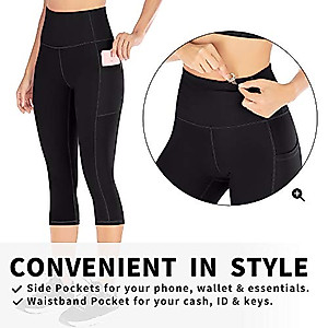 Ewedoos Capri Leggings for Women High Waisted Capri Leggings with Pockets for Women Yoga Pants Workout Capri Pants