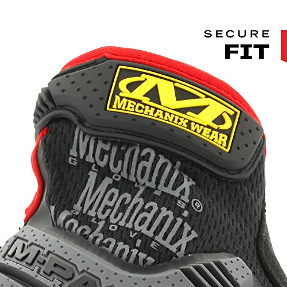 Mechanix Wear: M-Pact Work Gloves with Secure Fit, Work Gloves with Impact Protection and Vibration Absorption, Safety Gloves for Men (Black/Red, Large)