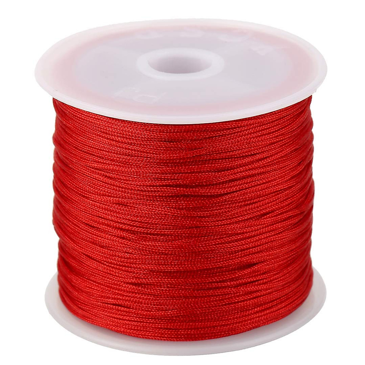 0.8mm Nylon Cord, Thread Chinese Knot Macrame Rattail Bracelet Braided String (Red)