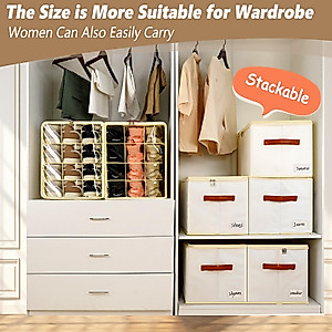 Patinao Shoe Storage Box Organizer for Closet - Space Saver Shoes Containers Bin with Clear Lids Stackable, Can Fit Ottoman, Foldable Shoe Rack Cabinet Cubby for Wardrobe (1 Pack)