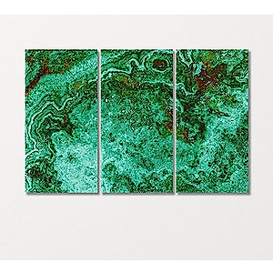 Emerald Green Marble Canvas Print 3 Panels / 36x24 inches
