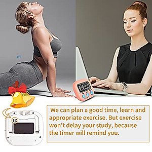 Mitlker Timer for Kids,Kitchen Timer Digital,Magnetic Back,Loud Ring,Stand for Cooking,Classroom,Bathroom,Teachers,Kids (Pink) (JS118)