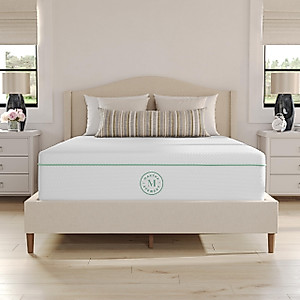Martha Stewart SleepComplete Full Mattress in a Box, Medium-Firm Triple-Action Cooling Gel Memory Foam Mattress, Removable Coolweave Jacquard Cover, 12", White