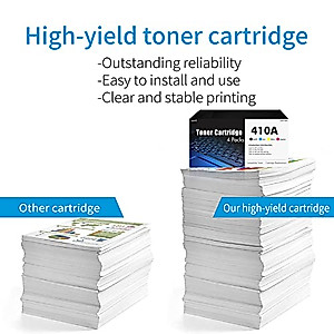 410A Toner Cartridge 4 Pack: Compatible Replacment for HP 410A 410X CF410X CF410A CF411A CF412A CF413A for Color Pro MFP M477FNW M477FDN M477FDW M452DN M452DW M452NW Printer(Black Cyan Yellow Magenta)
